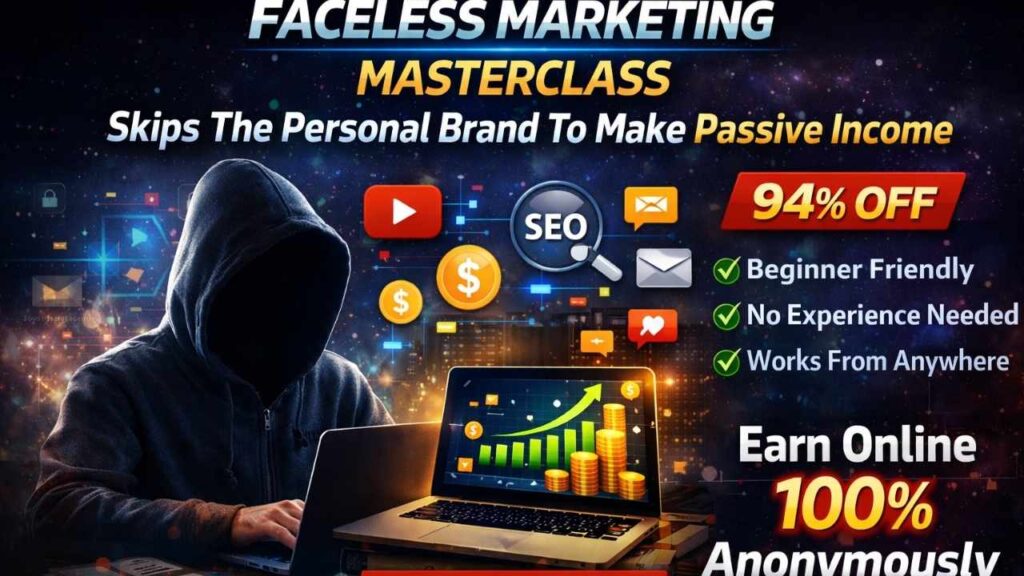 Faceless Marketing Masterclass review: Best Passive Income Course